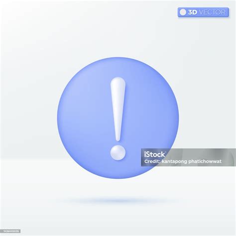 Exclamation Mark Icon Symbols Warning Alert Attention Safety Danger Caution Concept 3d Vector