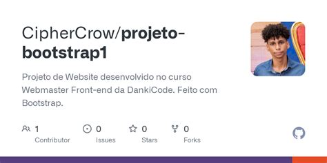 Github Ciphercrow Projeto Bootstrap Projeto De Website Desenvolvido No Curso Webmaster Front