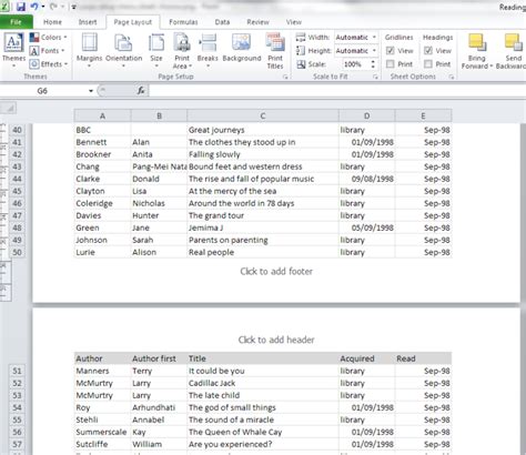 how do i print out table headings at the top of every page in excel