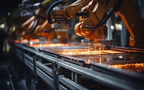 Premium Ai Image Heavy Automation Robot Arm Machine In Smart Factory Futuristic Industry