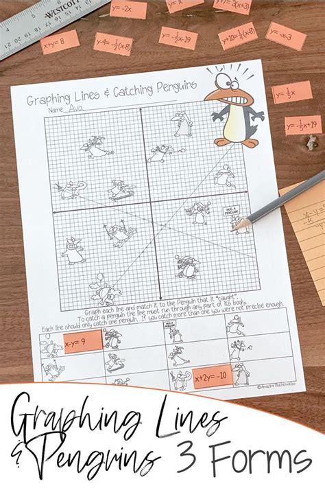 Christmas Algebra Activity Graphing Lines And Penguins ~ All 3 Forms