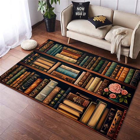 Book Rug 6x9 Ft 180x275 Cm Washable Rug