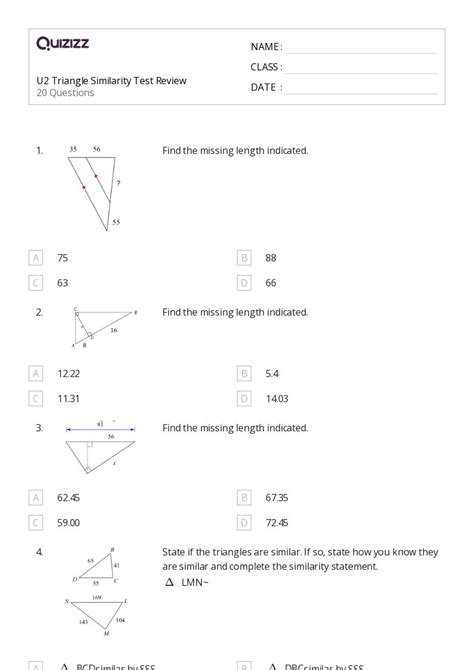 50 Similarity Worksheets For 11th Class On Quizizz Free And Printable