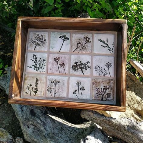 Поднос деревянный с керамической плиткой ручной работы в интернет магазине на Ярмарке Мастеров