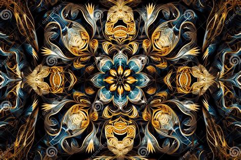 Abstract Geometric Artwork With Repeating Patterns Of Symmetry And