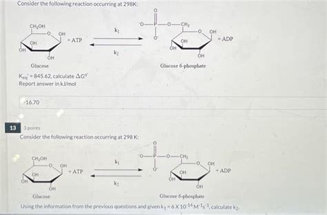 Solved Consider The Following Reaction Occurring At 298 K