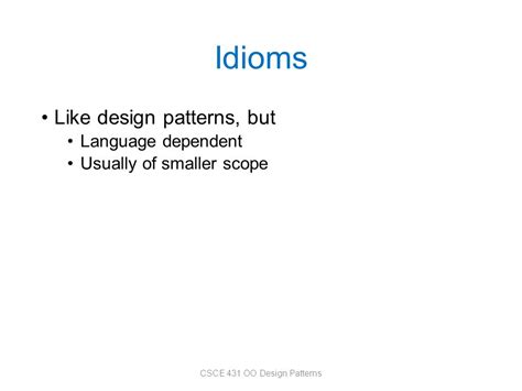Csce 431 Object Oriented Design Patterns Ppt Download