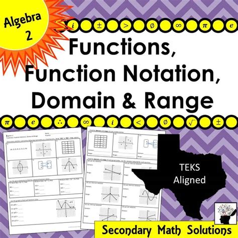 Functions Function Notation Domain And Range Practice Tpt