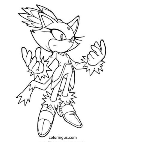 Blaze The Cat Sonic Coloring Page