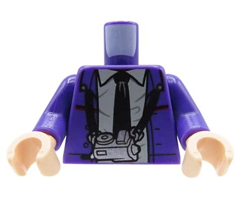 Lego Minifigure Torso Purple Jacket Tie Shirt Camera Extra Extra