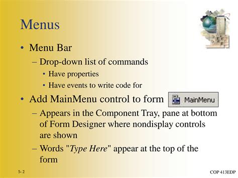 solution lecture 7 event driven programming menus procedure functions