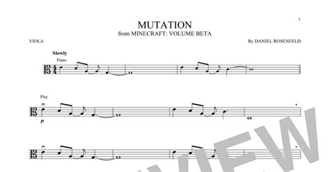 Mutation From Minecraft Viola Solo Print Sheet Music Now
