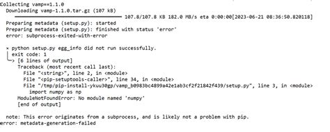Vamp Error No Package Named Numpy Community Cloud Streamlit