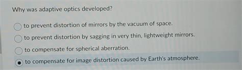 Why Was Adaptive Optics Developed To Prevent