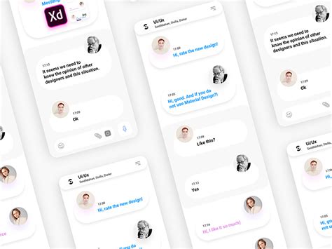 Messenger UI Design Free Xd Templates