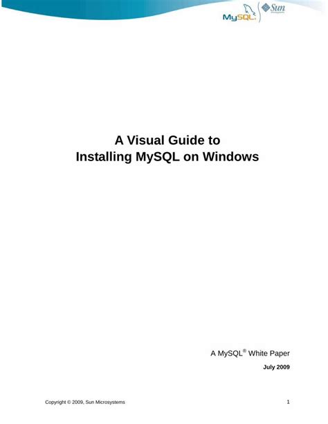 PDF A Visual Guide To Installing MySQL On Windows C Program Files MySQL MySQL Server Bin