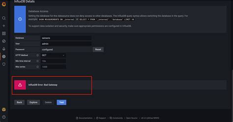 When I Provision Influxdb Datasource With Grafana It Tested Failed