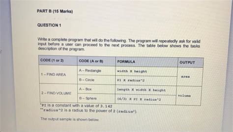 Solved Part B 15 Marks Question 1 Write A Complete Program