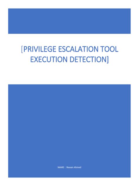 Privilege Escalation Tool Execution Detection Pdf Command Line