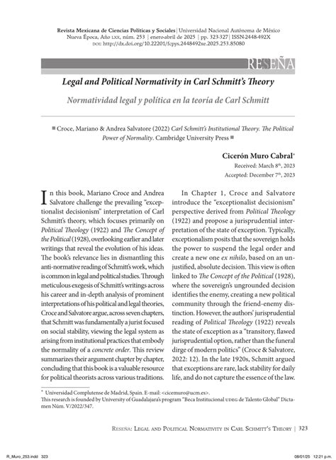 Pdf Legal And Political Normativity In Carl Schmitts Theory Review Of Carl Schmitts