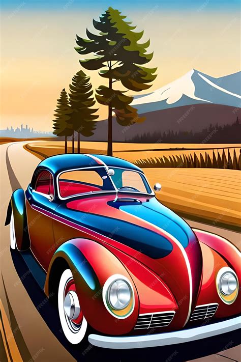Premium Photo Full Color Poster Of Vintage Classic Car Antique And