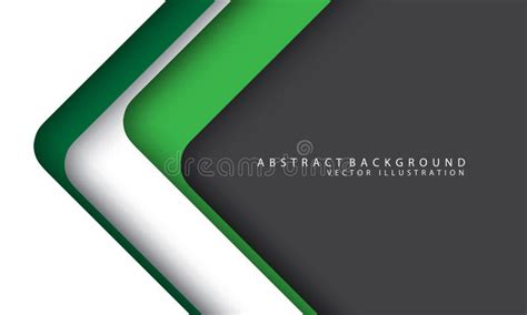 Abstract Arrow Green White Arrow Curve Geometric Direction On Grey With