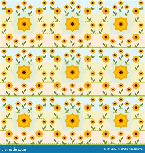 Seamless Sunflower Pattern Vector Illustration 101010880 Seamless Sunflower Pattern Vector Illustration 101010880