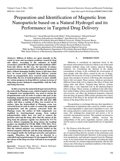 Preparation And Identification Of Magnetic Iron Nanoparticle Based On A Natural Hydrogel And Its