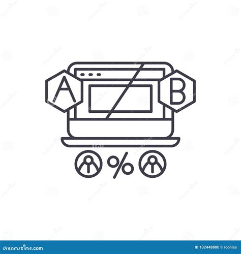 Ab Testing Line Icon Concept Ab Testing Vector Linear Illustration Symbol Sign Stock Vector