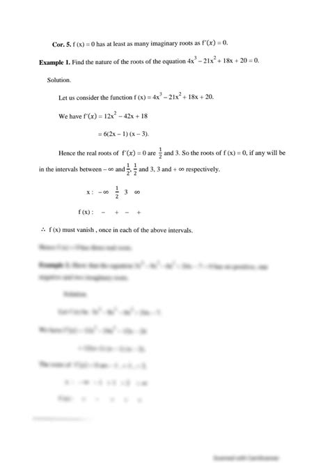 Solution Rolles Theorem Detailed Notes With Solved Problems Studypool