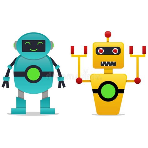 Good And Bad Robot Vector Illustration Design Stock Illustration