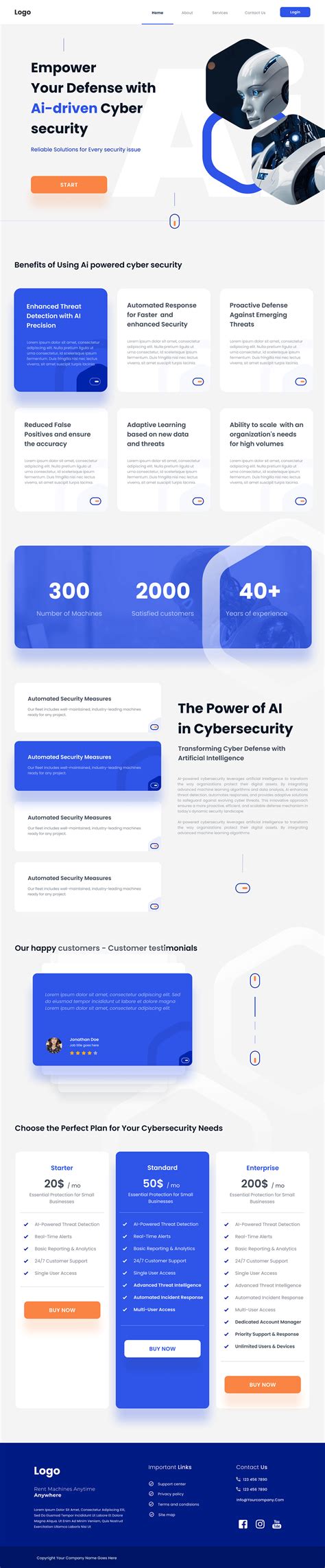 Ai Driven Cyber Security Landing Page Behance