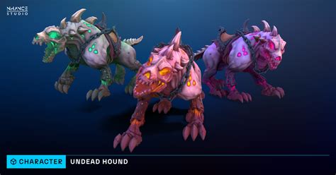 stylized fantasy undead hound 3d 角色 unity asset store