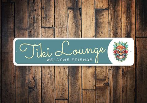 Tiki Lounge Sign Welcome Signs Hawaiian Bar Sign Tiki Bar Decor