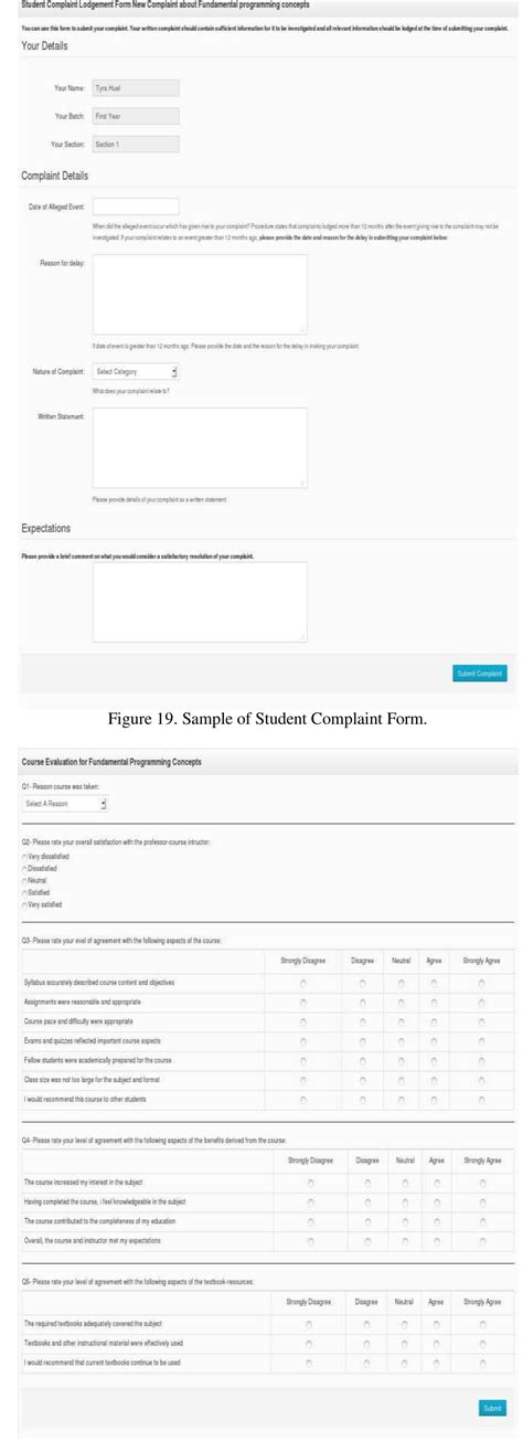 Sample Of Student Evaluation Form Sample Of Student Evaluation Form