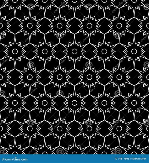 Vector Modern Seamless Sacred Geometry Pattern Floral Black And White Abstract Geometric