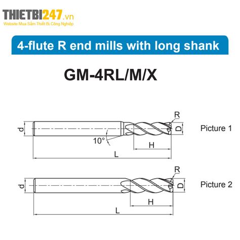 Dao Phay Phẳng 4 Me Bo R Cán Dài Thép Gang ~40hrc Gm 4rl M X Zccct