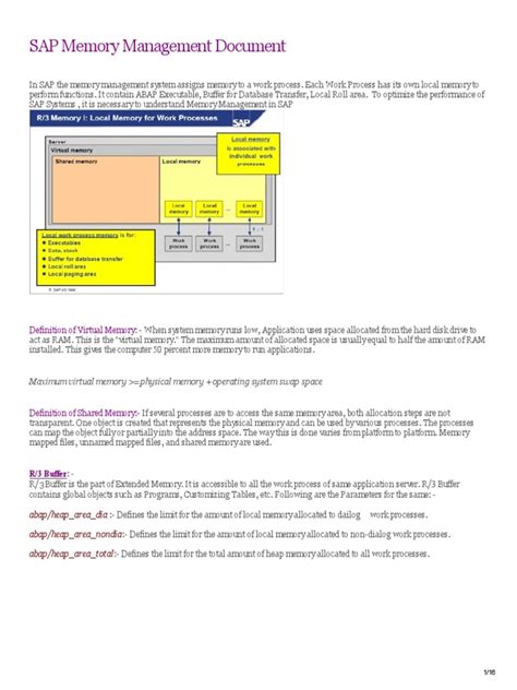 Sap Memory Management Pdf Random Access Memory Computer Data Storage