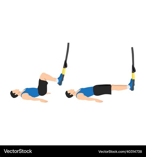 Man Doing Trx Suspension Strap Hamstring Leg Curl Vector Image