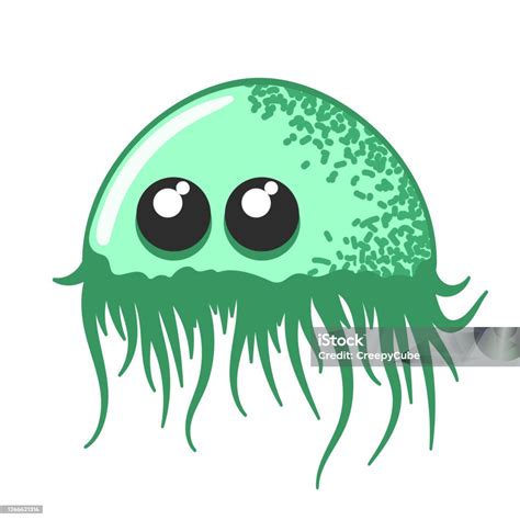 재미 있고 귀여운 바이러스 박테리아 세균 만화 캐릭터 백색 배경에 고립된 미생물 및 병원균 미생물 감기와 독감에 대한 스톡 벡터