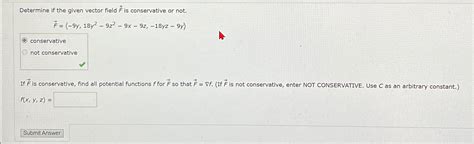 solved determine if the given vector field vec f ﻿is