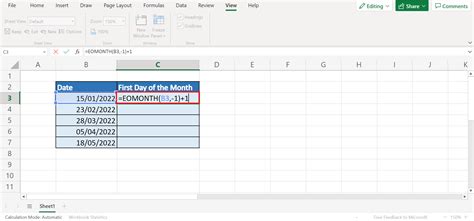 How To Get The First Day Of The Month In Excel Sheetaki