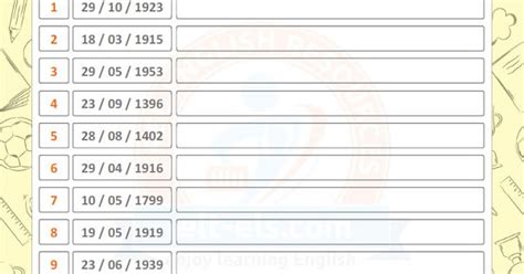 Worksheet Reading The Dates Elt Els Com