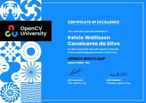 kelvio silva no linkedin opencv free opencv bootcamp certificate opencv