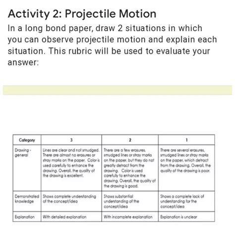 Solved Activity 2 Projectile Motion In A Long Bond Paper Draw 2 Situations In Which You Can O