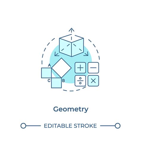 Geometry Soft Blue Concept Icon School Subject Mathematical Operations Geometric Shapes