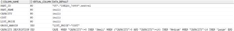 Oracle Virtual Column