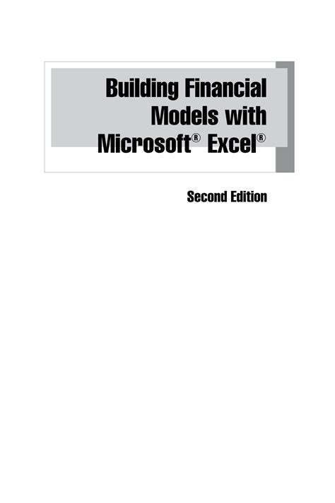 Solution Building Financial Models With Microsoft Excel A Guide For Business Professionals