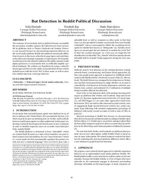 Pdf Bot Detection In Reddit Political Discussion