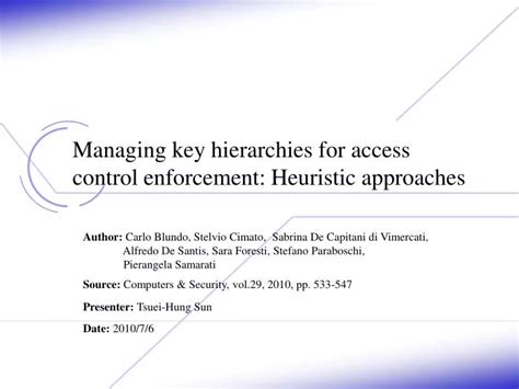 ppt managing key hierarchies for access control enforcement